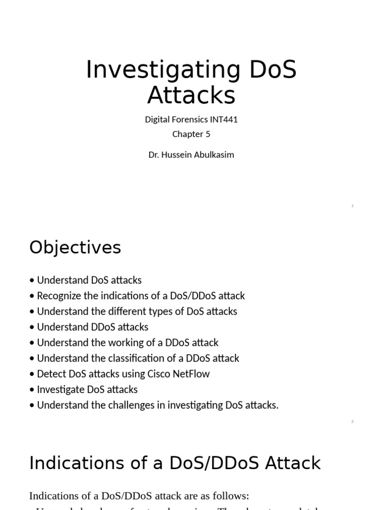 Ch05 - Investigating DoS Attacks | PDF