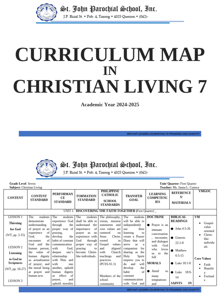 CL 7 Curriculum Map | PDF