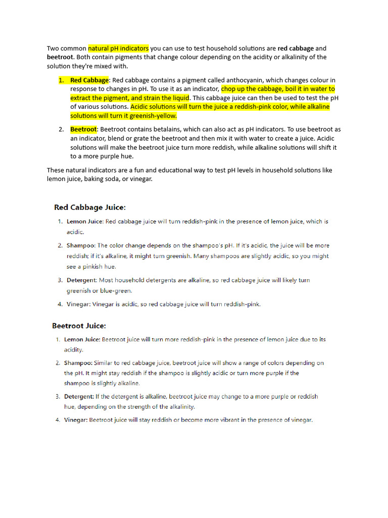 Two Common Natural PH Indicators You Can Use To Test Household ...