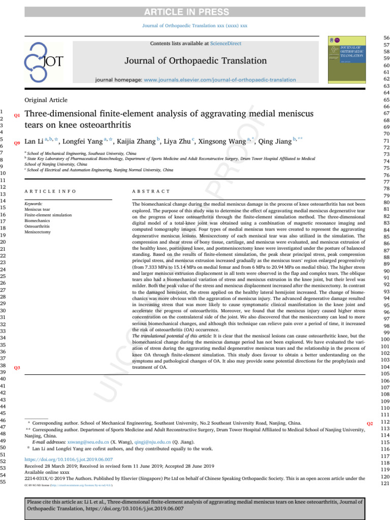 Three-Dimensional Finite-Element Analysis of Aggravating Medial ...