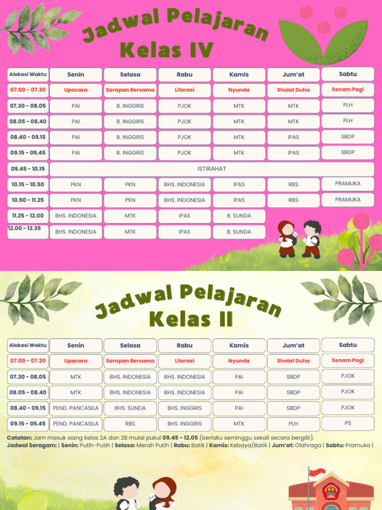 Jadwal Pelajaran Lucu Dan Ceria Kuning - 20240716 - 123127 - 0000 | PDF