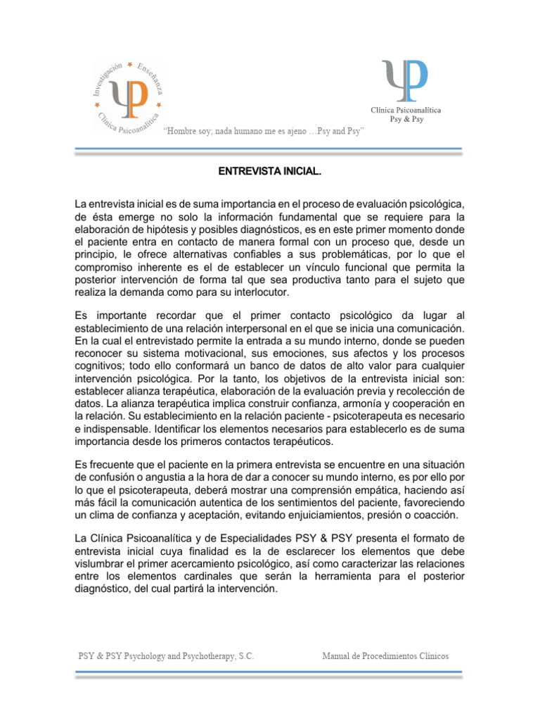 ENTREVISTA INICIAL_051131 | PDF