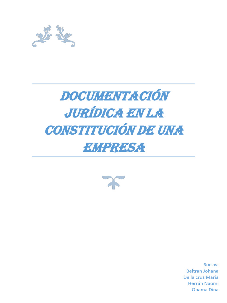 documentacion juridica en la constitucion de una empresa | PDF