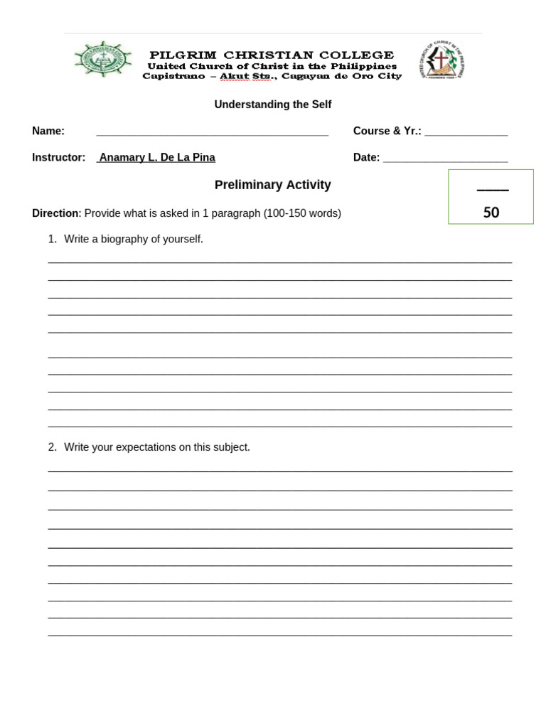 Preliminary-Activity | PDF