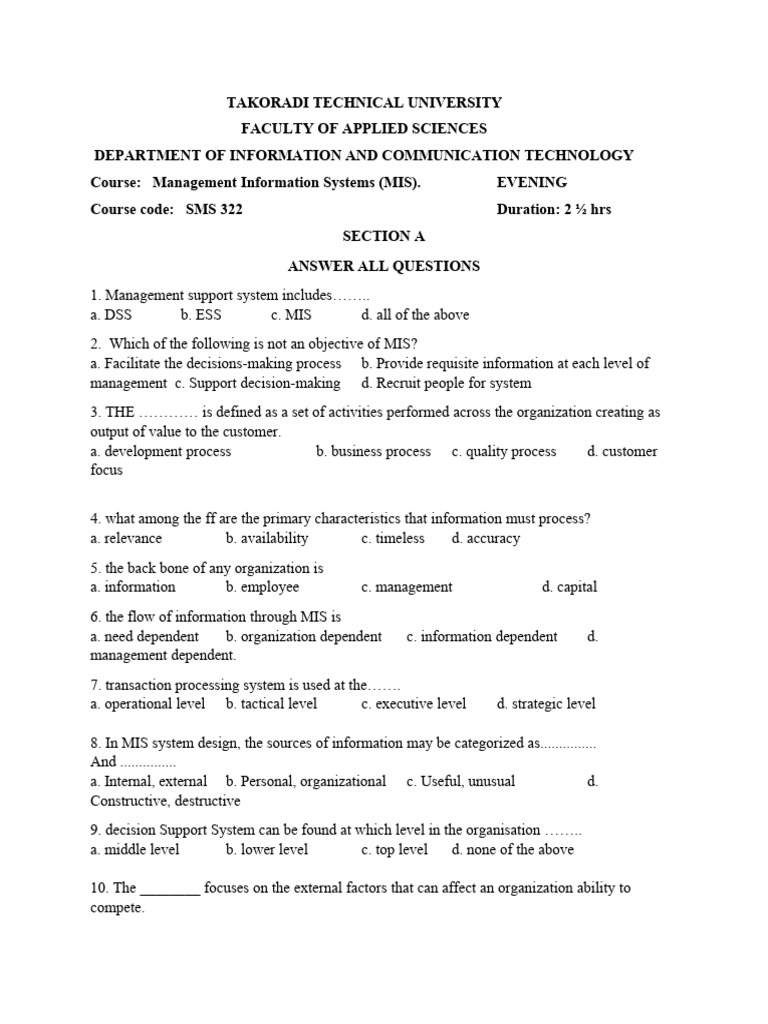 Public - Questionfiles - HND - Level300 - Regular - Firstsem - endOfSem - Management Information ...