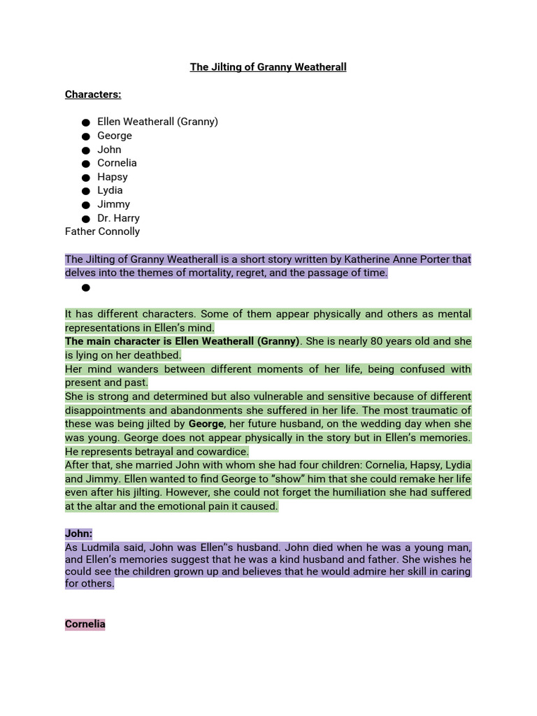 The Jilting of Granny Weatherall | PDF