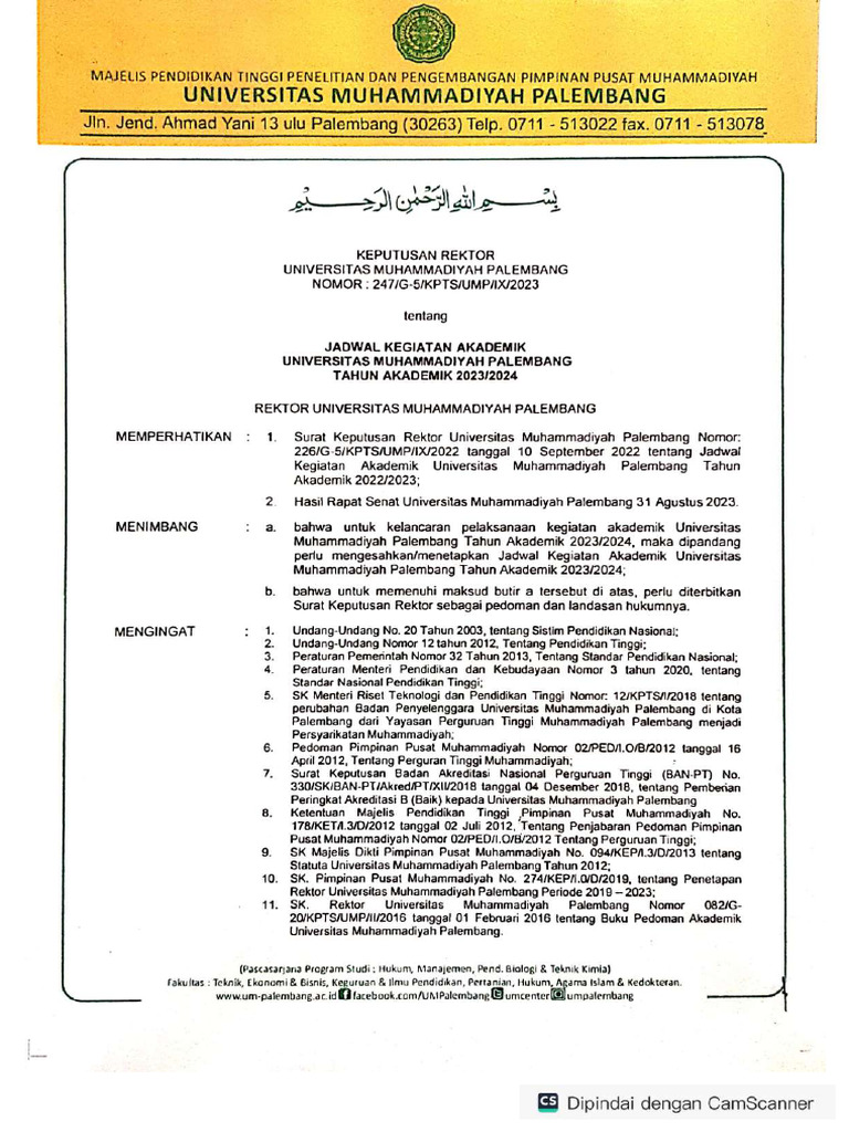 Kalender Akademik UMP TAHUN 2023 2024 - Compressed | PDF