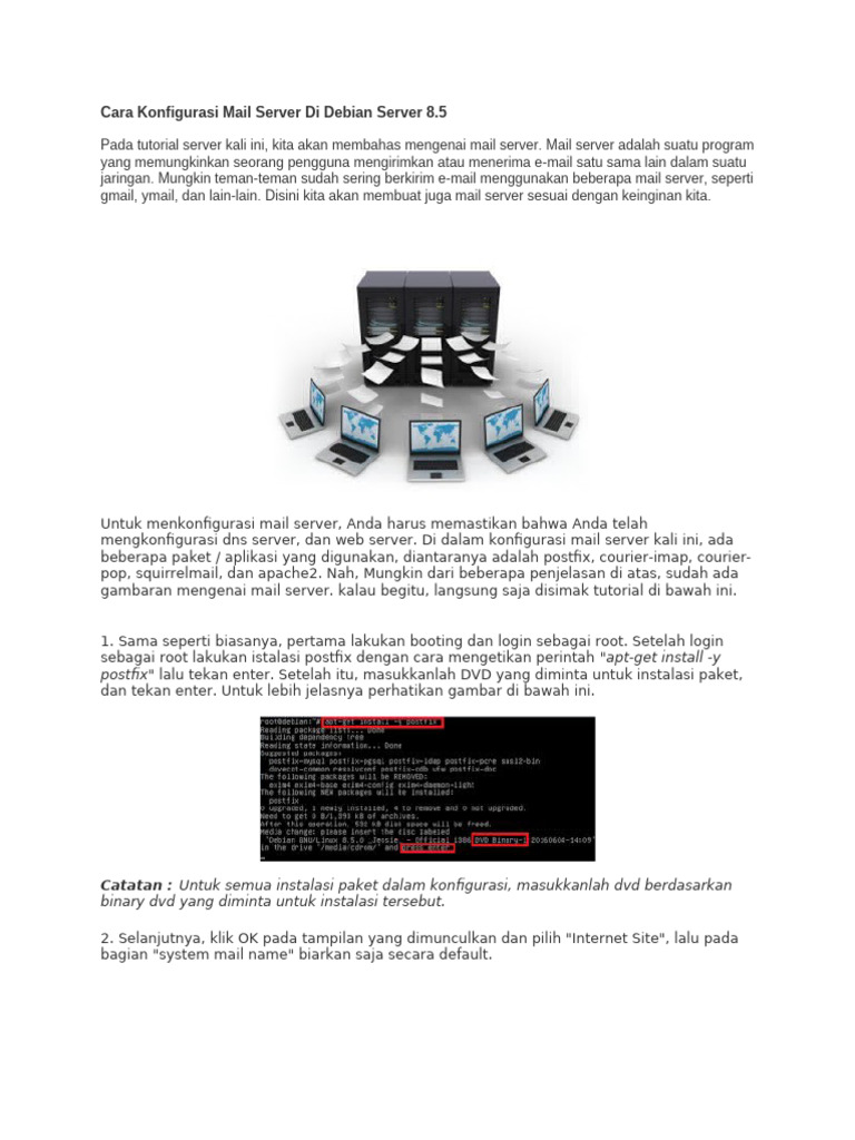 Cara Konfigurasi Mail Server Di Debian Server 8 | PDF