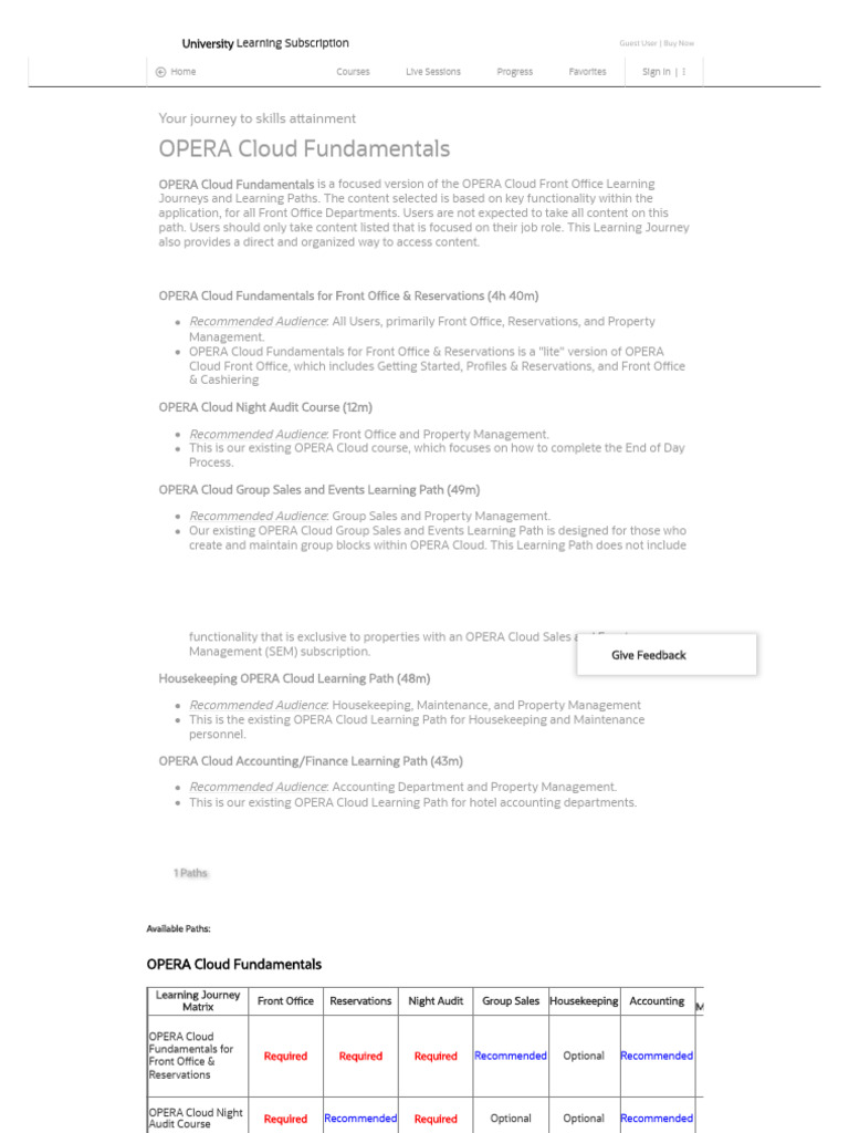 OPERA Cloud Fundamentals Oracle University | PDF
