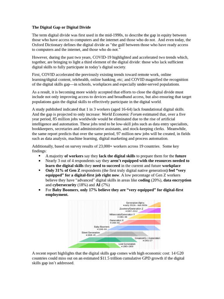 The Digital Gap or Digital Divide | PDF