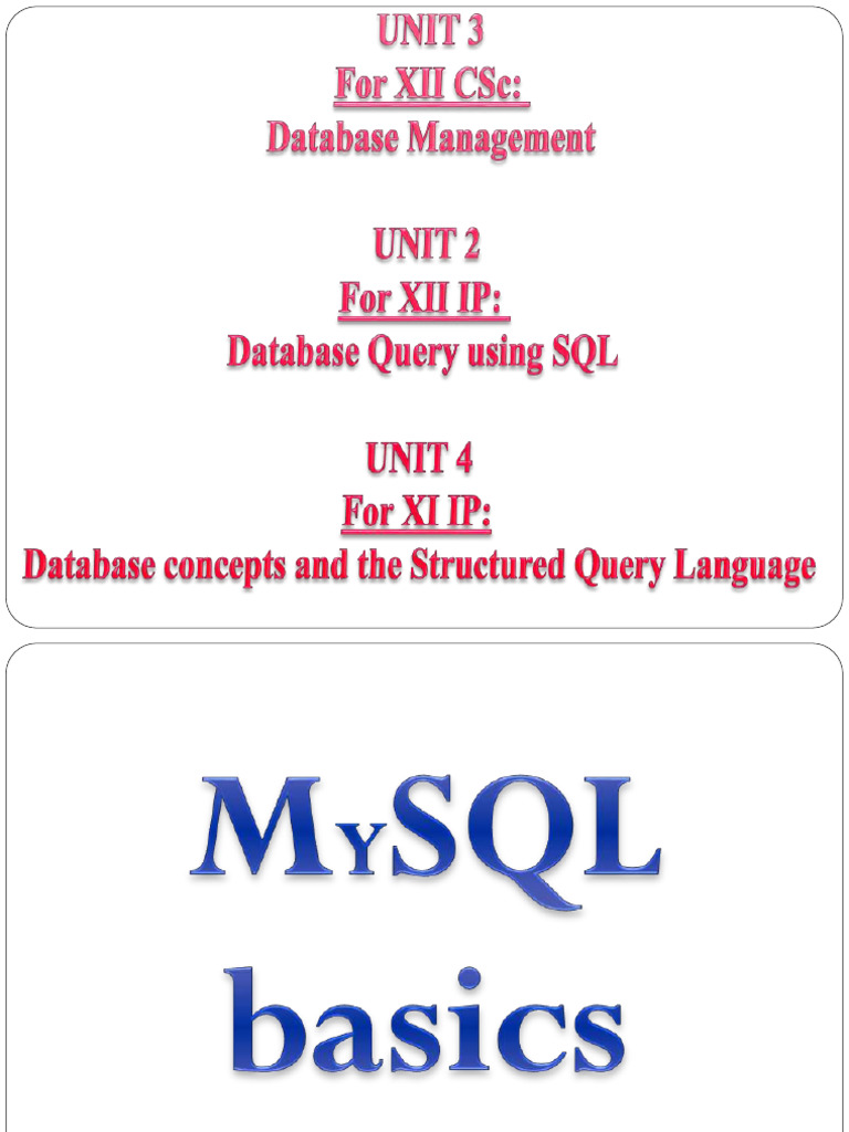3 Final MySQL Basic Elements - Removed | PDF