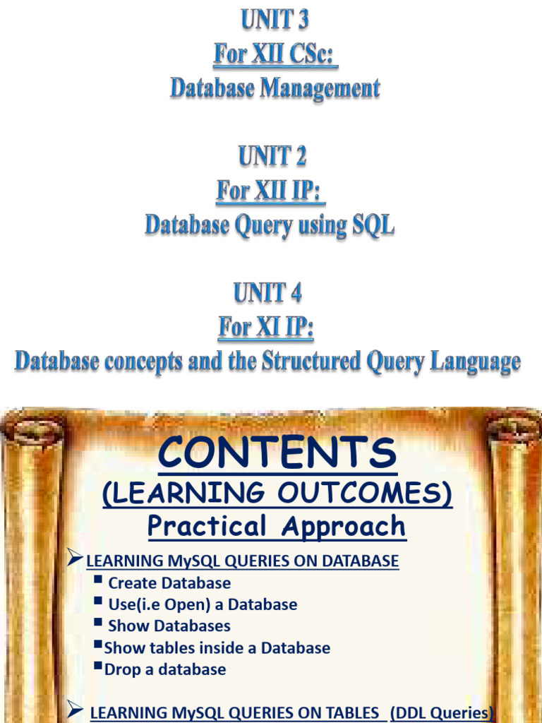 4-Final Learning MySQL Practically - DB Commands and DDL Commands - Removed | PDF
