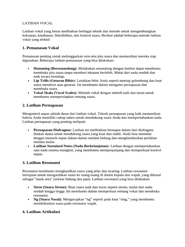 Latihan Vocal | PDF