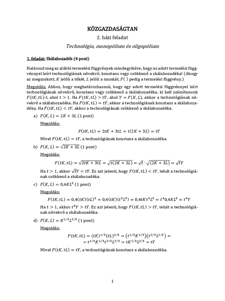 Kozgtan hf02 Megoldas | PDF