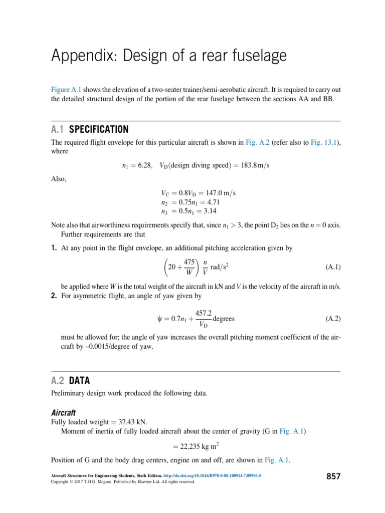 Appendix Design of A Rear Fusel - 2017 - Aircraft Structures For ...