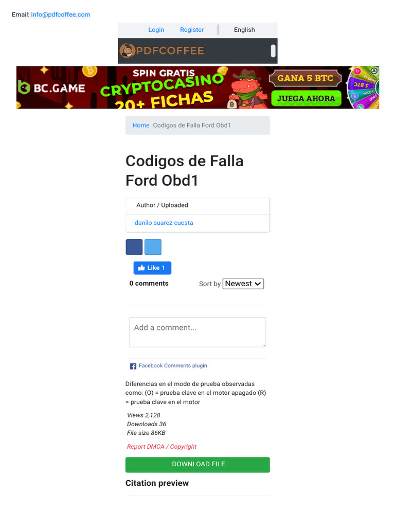 Códigos de Falla Ford | PDF | Embrague | Bienes manufacturados