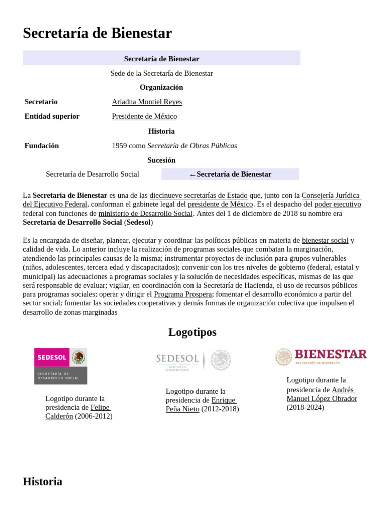 Secretaría de Bienestar | PDF