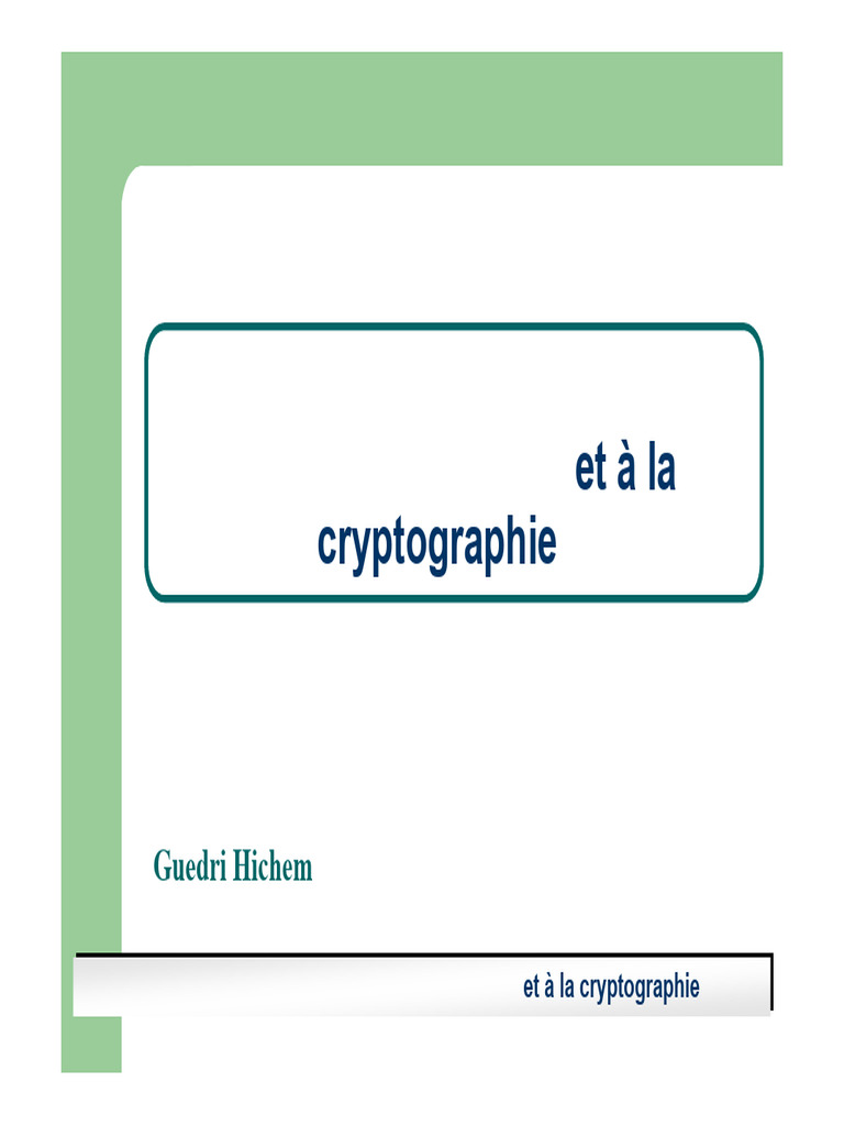 Chapitre 1 Introduction À La Sécurité Des Systèmes Embarqués Et À La Cryptographie | PDF