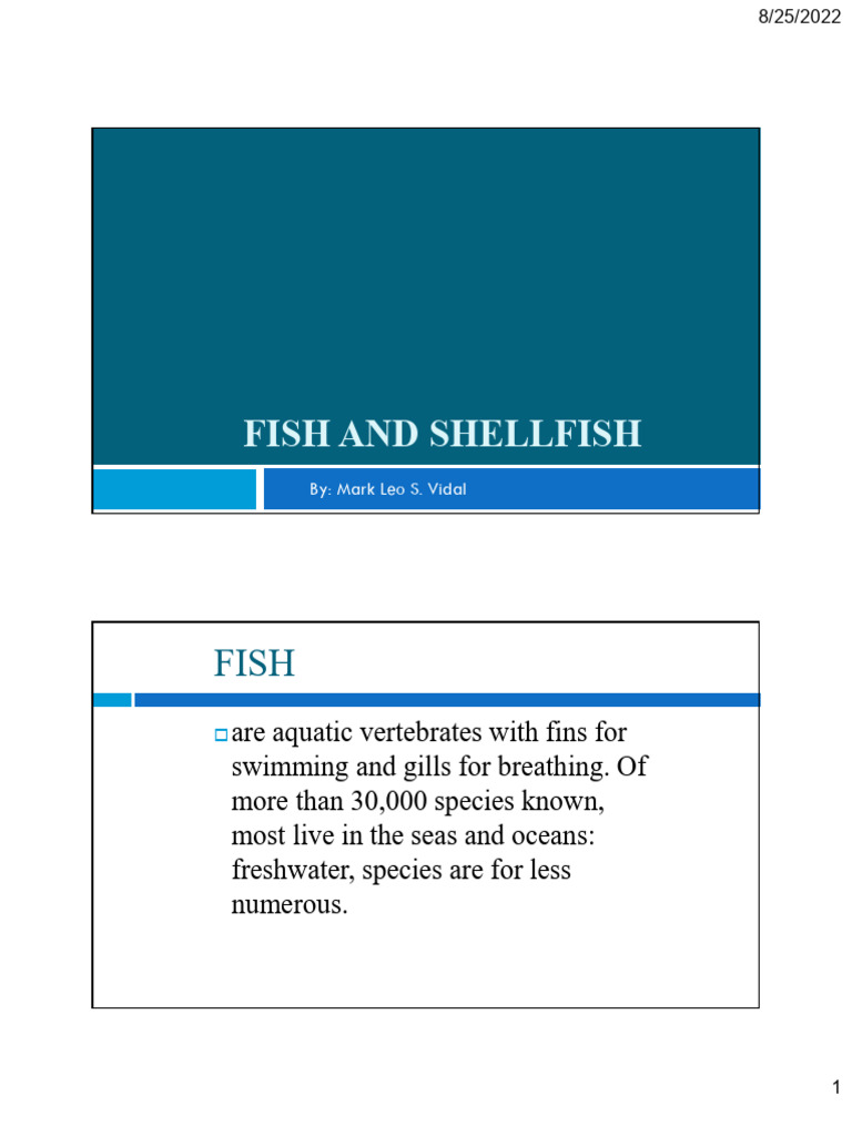 Topic 6.1 - Fish and Shellfish | PDF