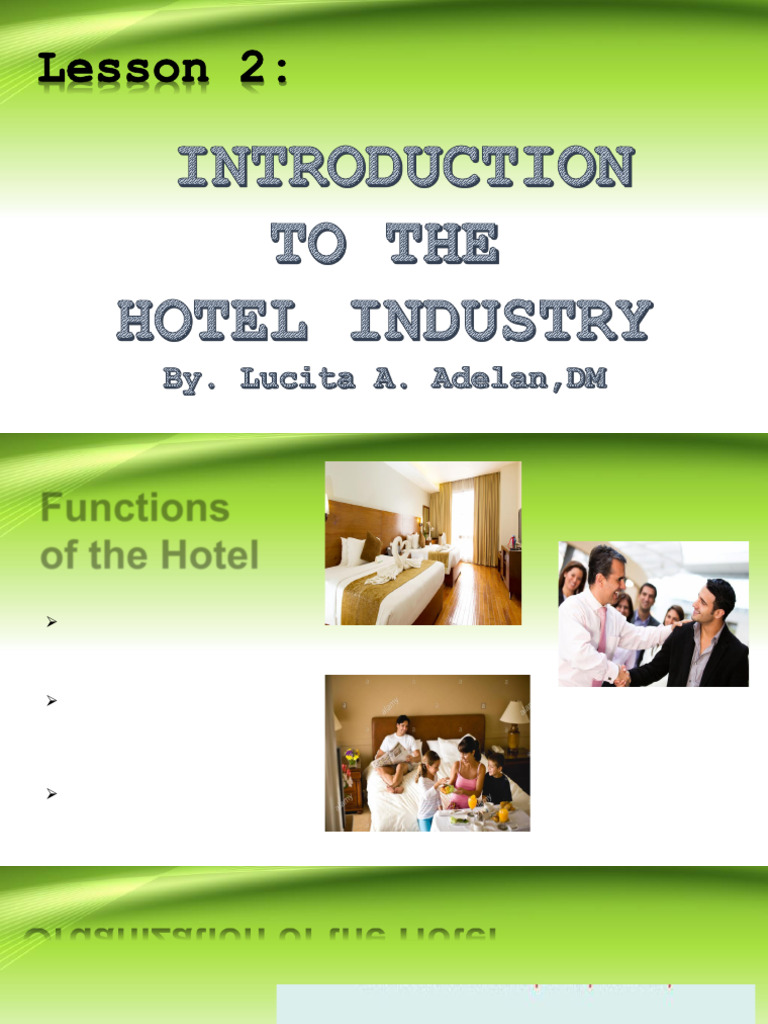 Lesson 2 3_Introduction to Hotel Industry | PDF