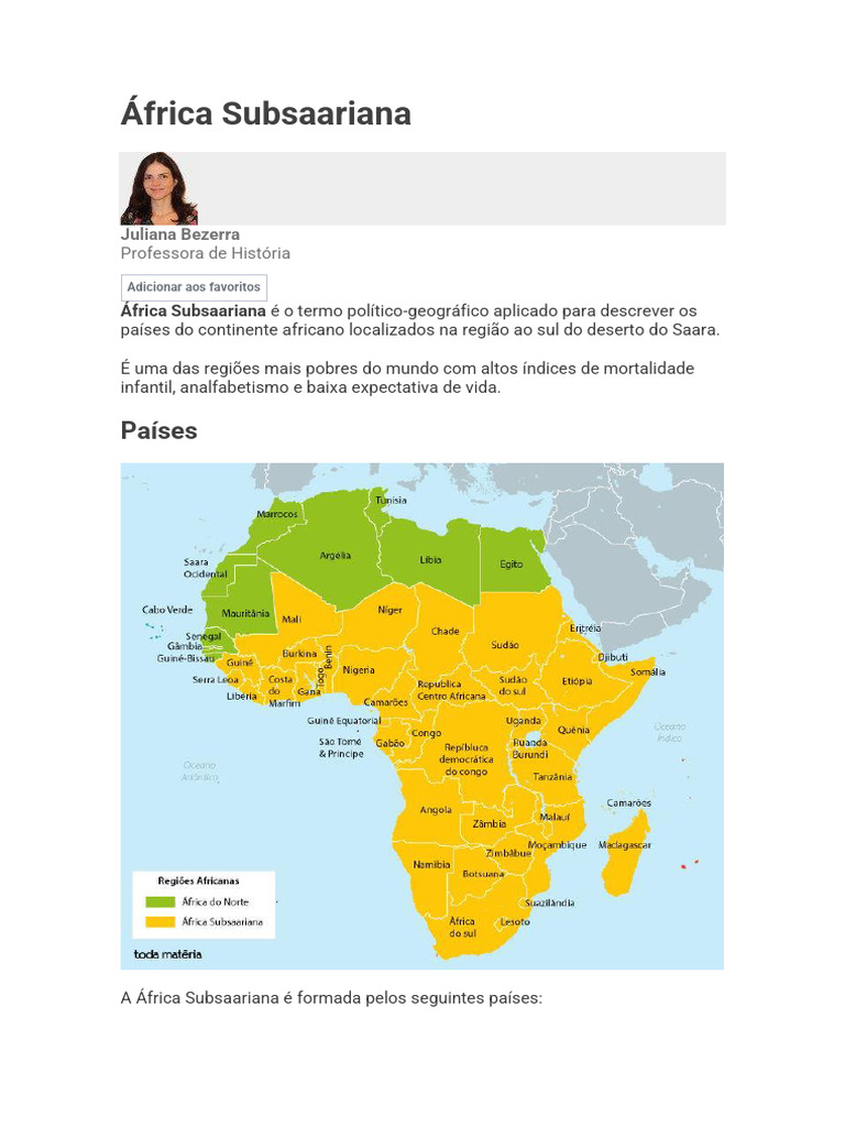 África Subsaariana | PDF