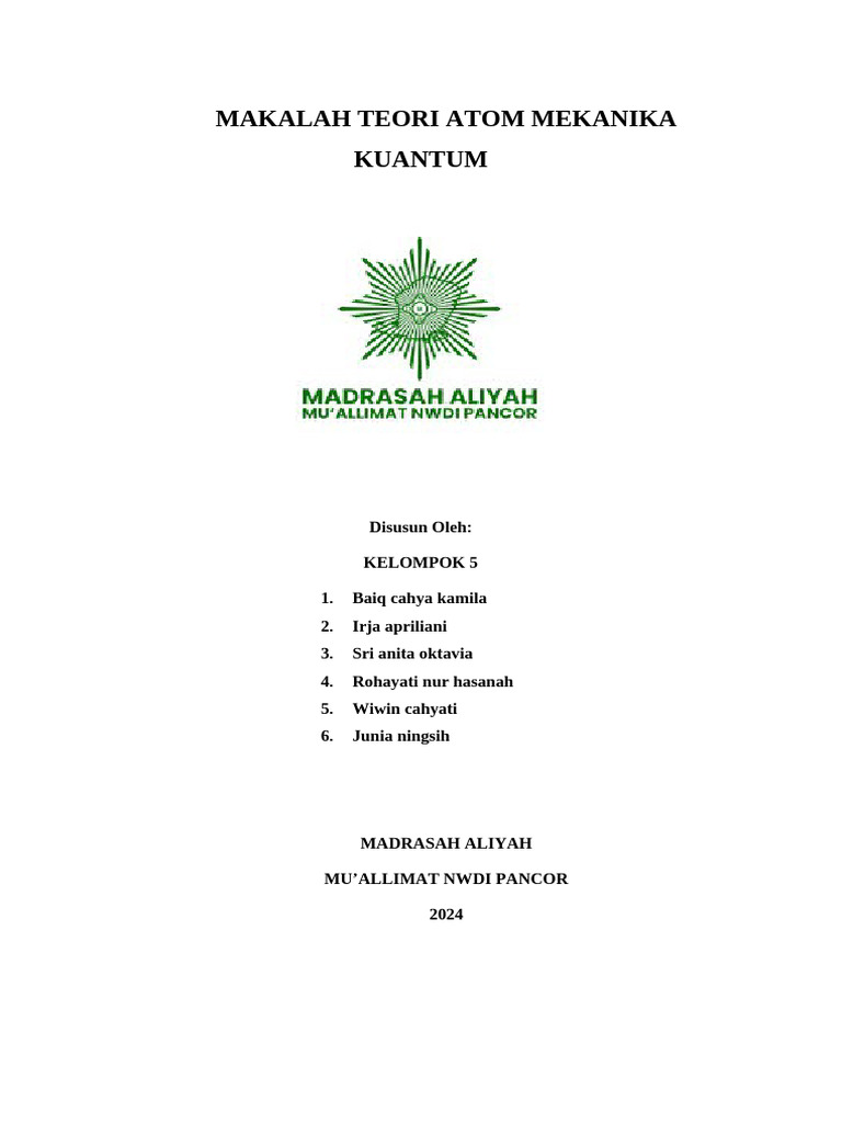 Makalah Mekanika Kuantum | PDF