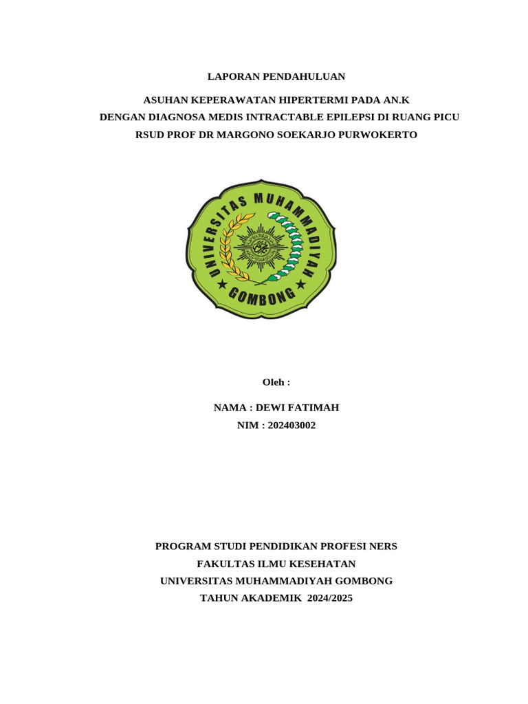 LP - Anak PICU Hipertermi GANTRA PUTRI | PDF