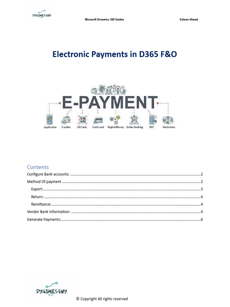 E-Payments D365 | PDF