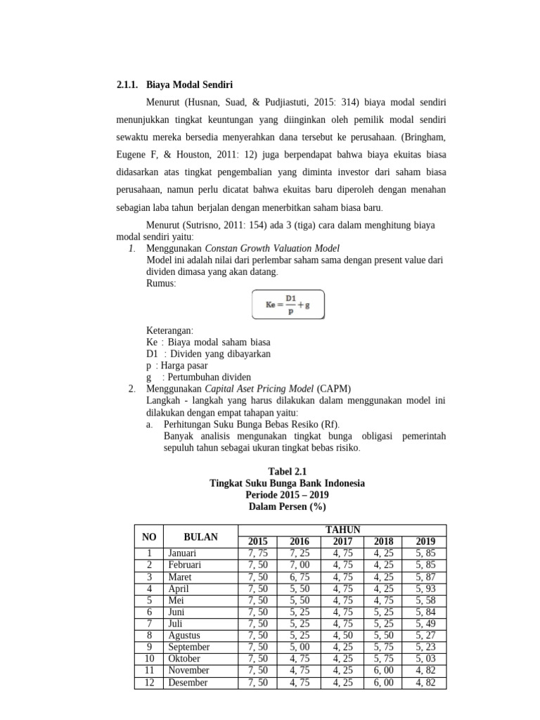 Biaya Modal Sendiri | PDF