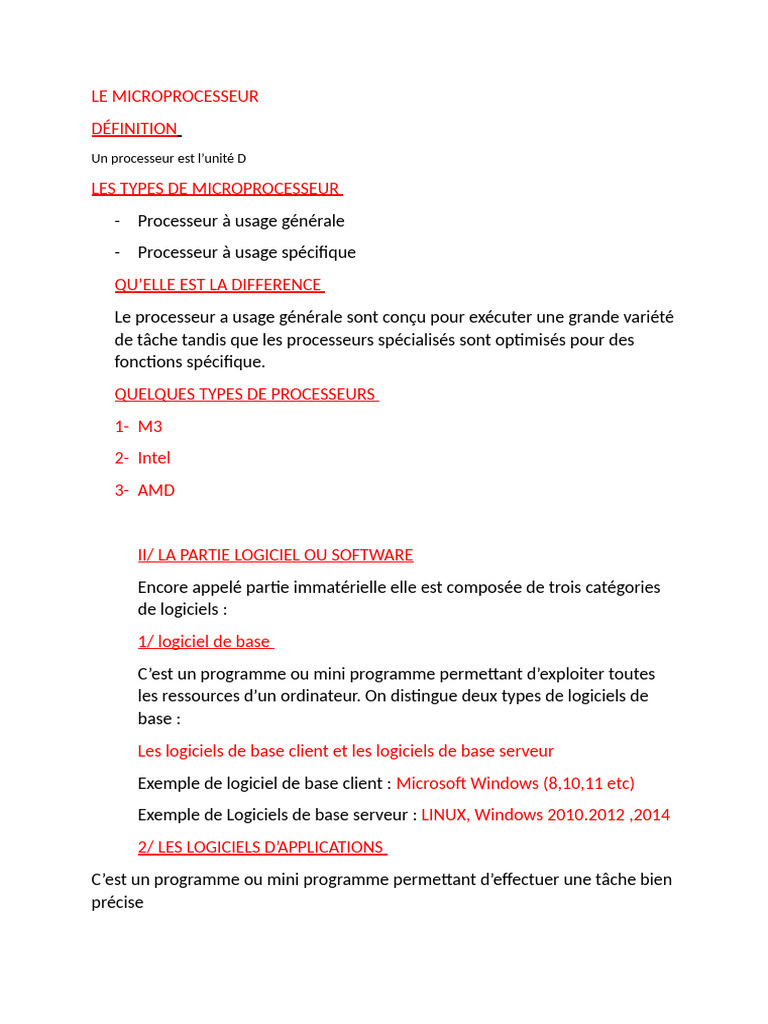 Le Microprocesseur | PDF