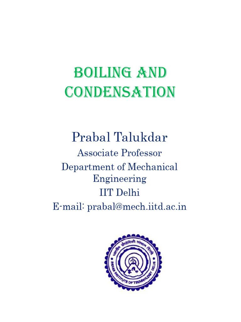Boiling and Condensation Condensation | PDF