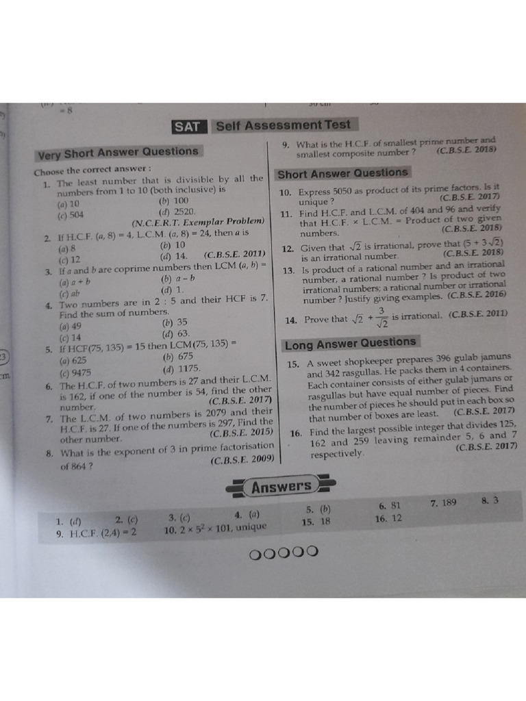 10 th class maths holiday homework | PDF