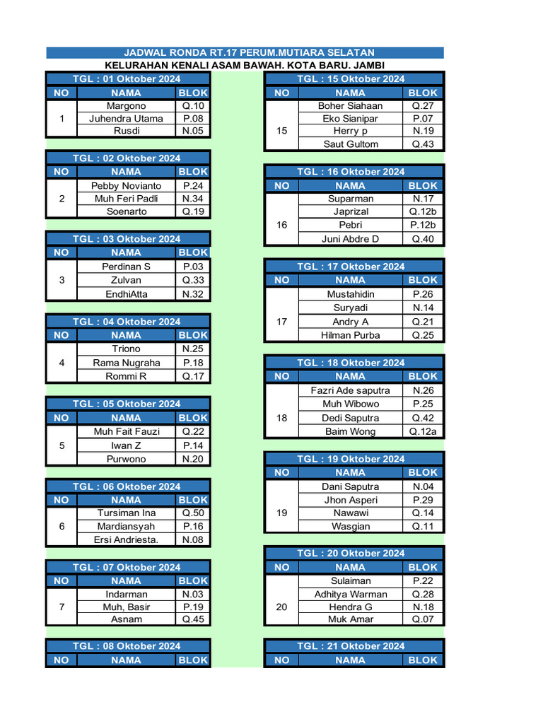 JADWAL RONDA 2024_NEW | PDF