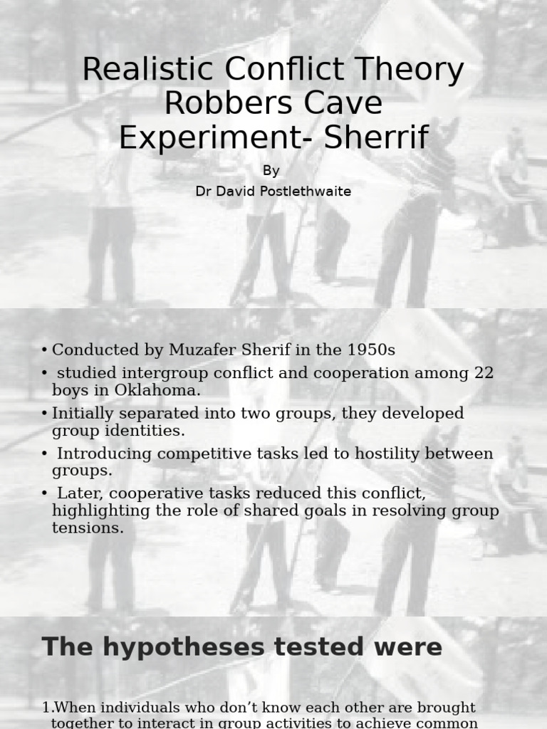 Realistic Conflict Theory: Robbers Cave Study | PDF | Psychological ...