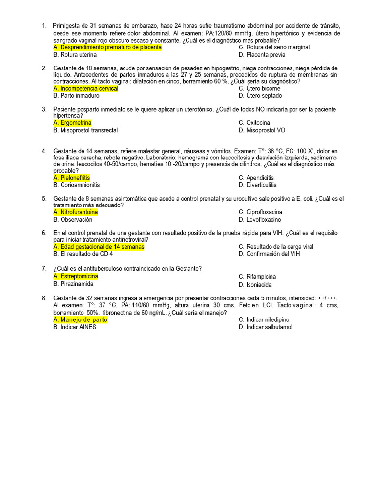 PREGUNTAS SIMULACRO DE PRUEBA ENAM 0 | PDF