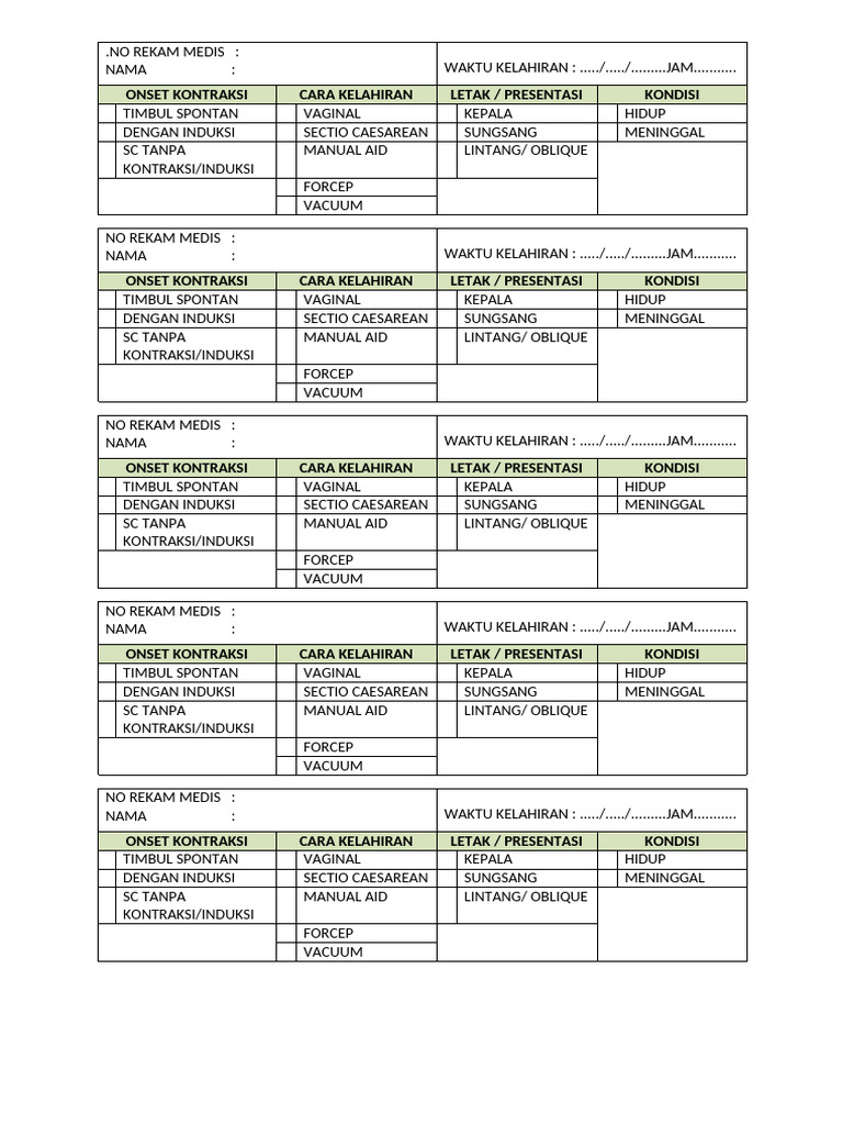 FORM Ceklis | PDF
