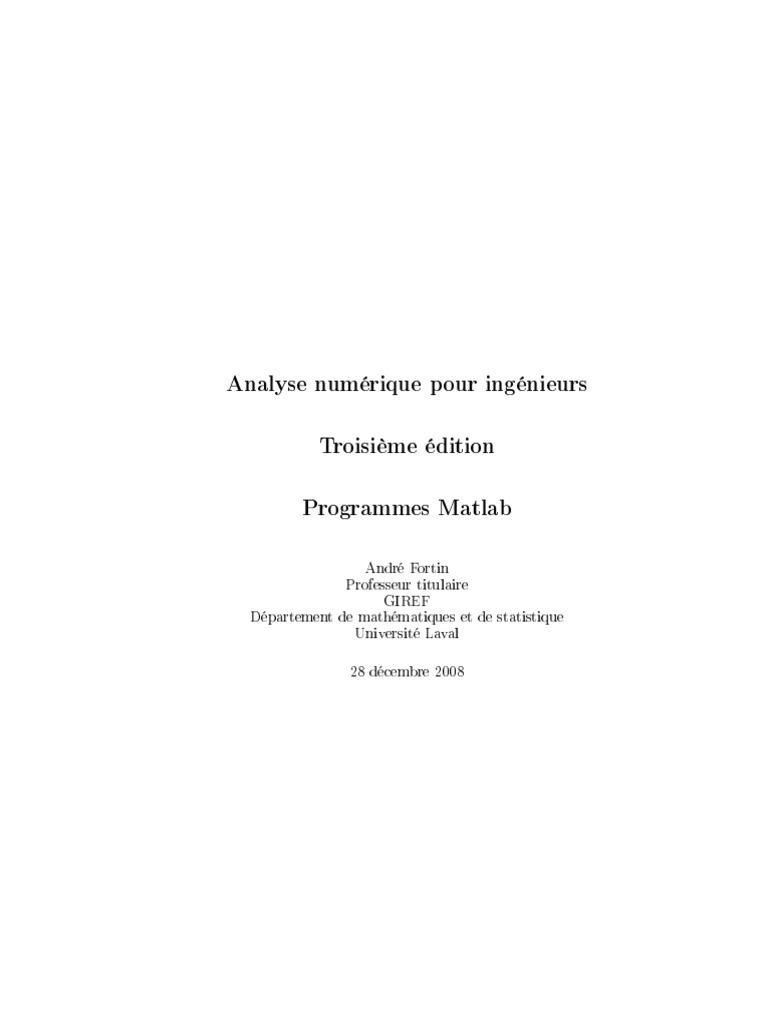 Programmes Matlab | PDF