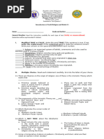 Intro-to-Religion-With-Answer-Key-and-TOS Exam First Quarter | PDF ...