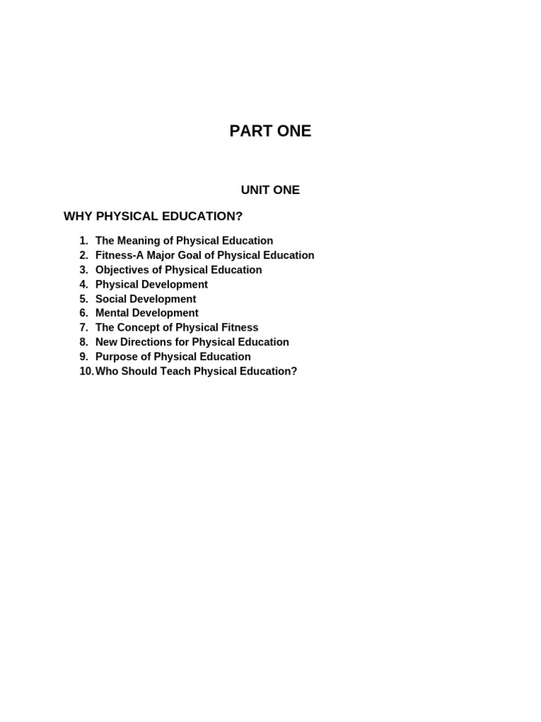 UNIT 1-Concepts of physical-educ. | PDF