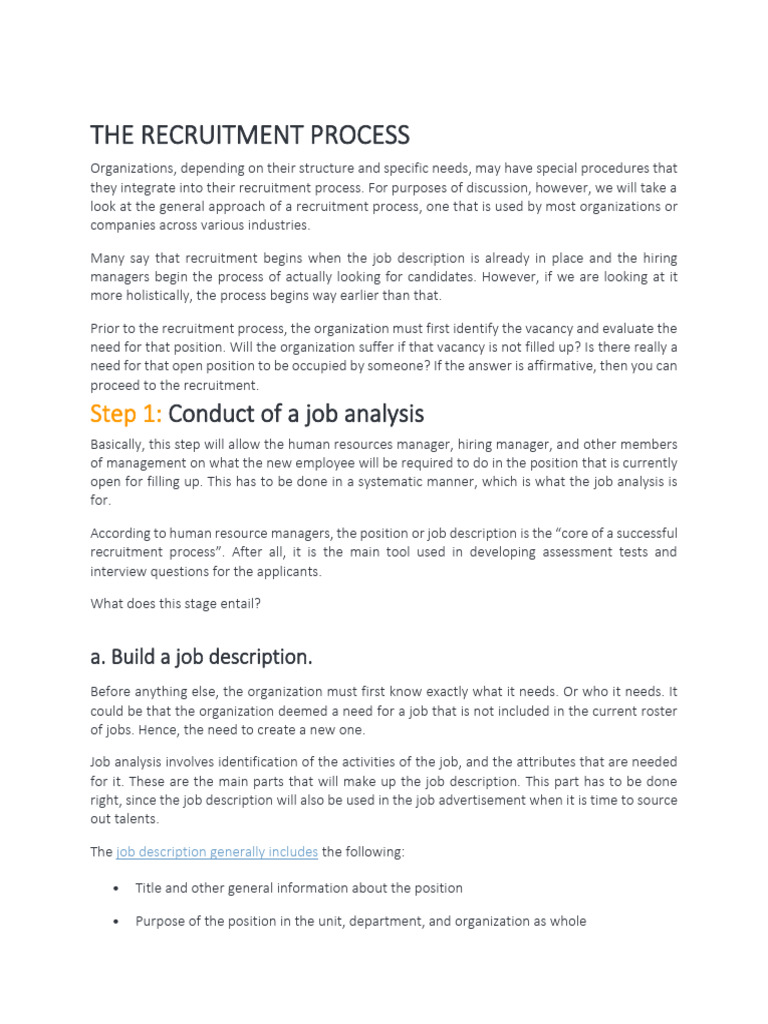 Recruitment Process | PDF