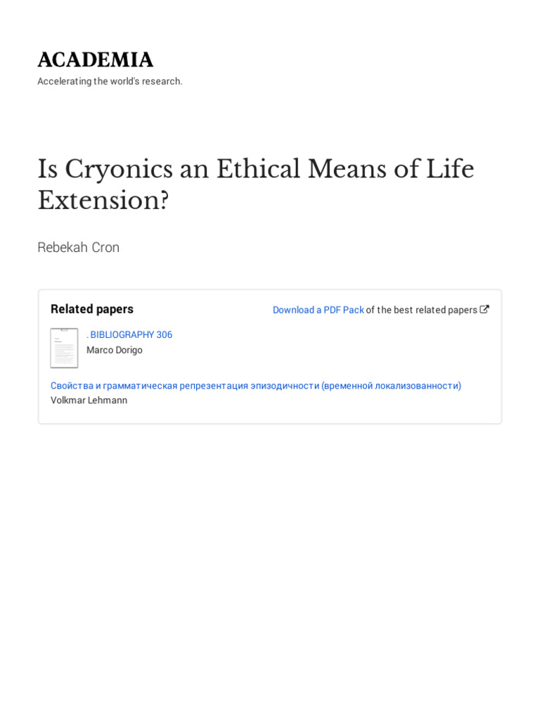 Cryonics | PDF