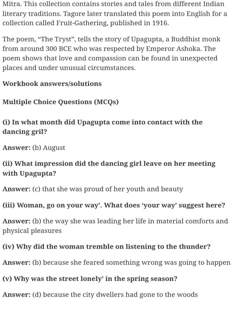 Abhisara - The Tryst ISC Class 11 English (Rhapso | PDF