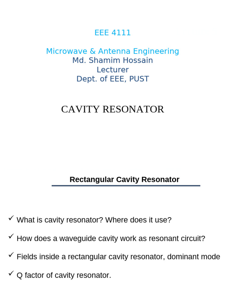 Cavity Resonator | PDF