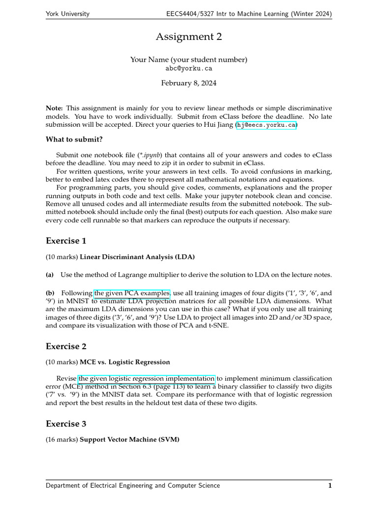 Assignment 2: Exercise 1 | PDF