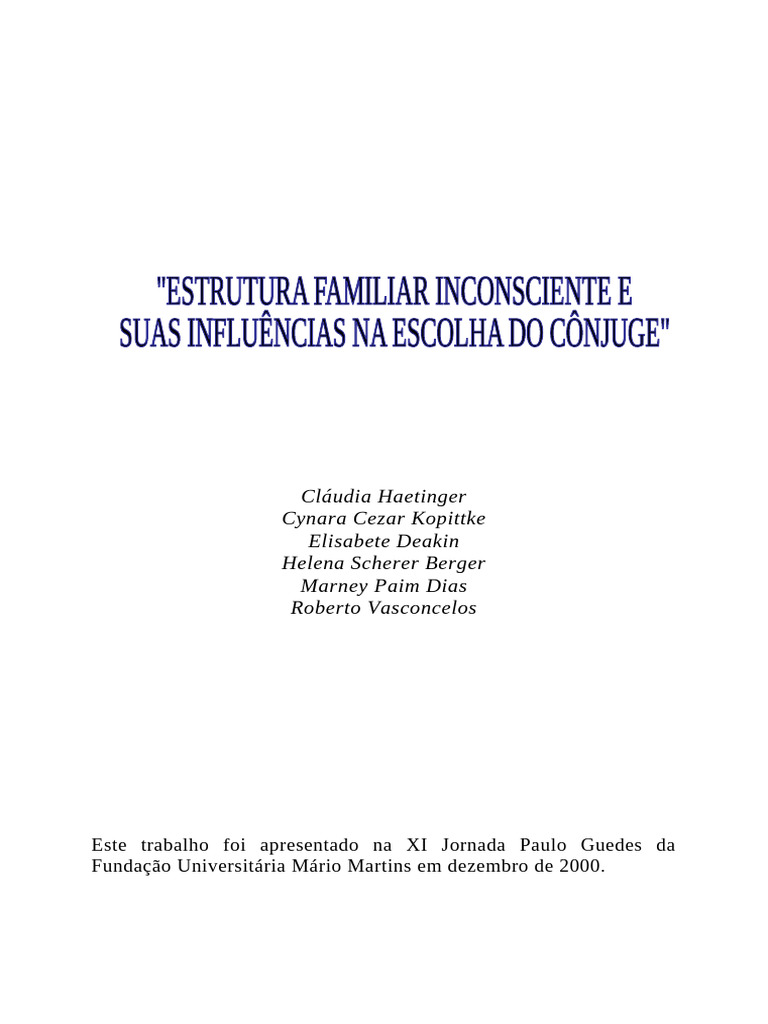 Estrutura Familiar Inconsciente | PDF