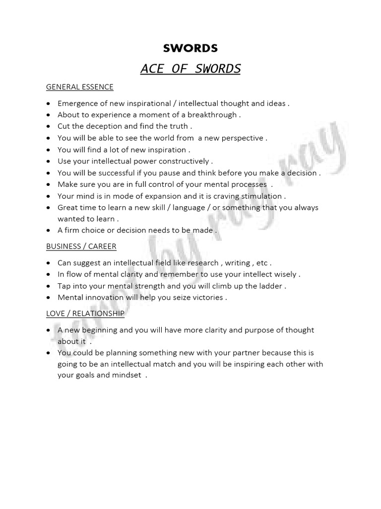 Swords Notes | PDF