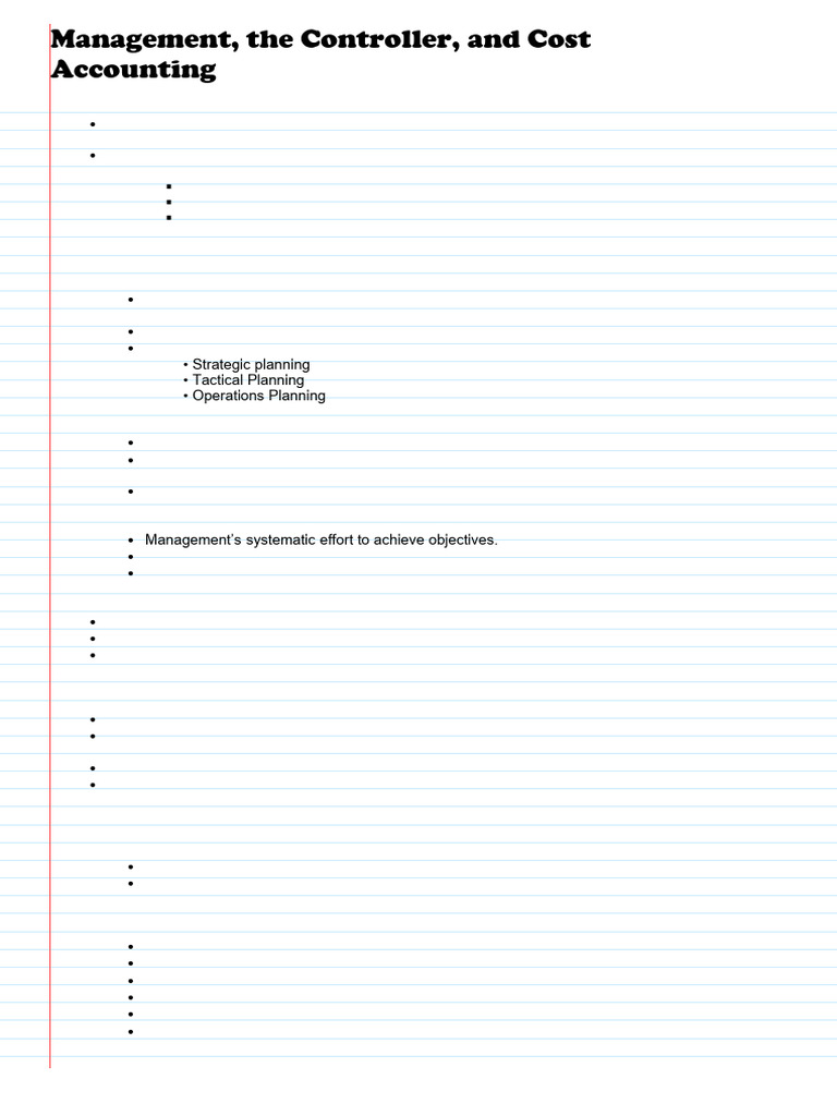 Chapter 1 - Management, The Controller, and Cost Accounting | PDF