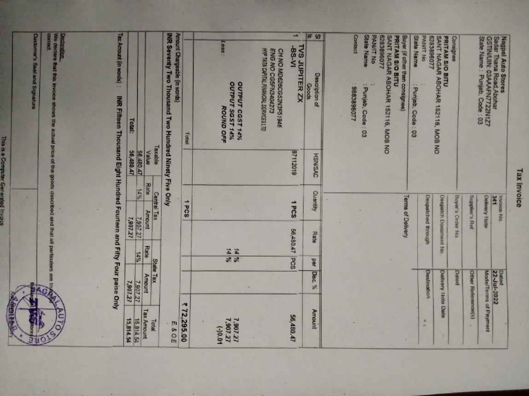 Pritam Invoice | PDF