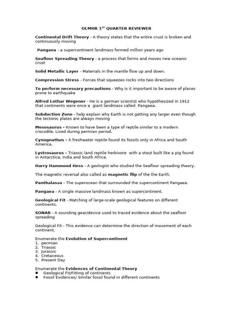Olmhr 1ST Quarter Reviewer | PDF