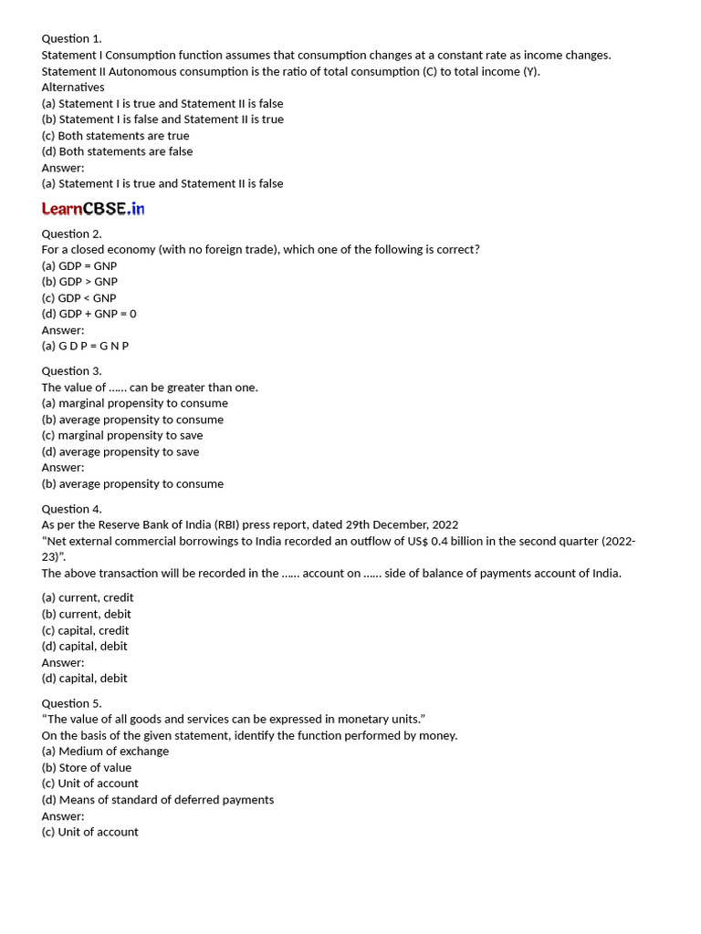 Eco Sample Paper-1 | PDF